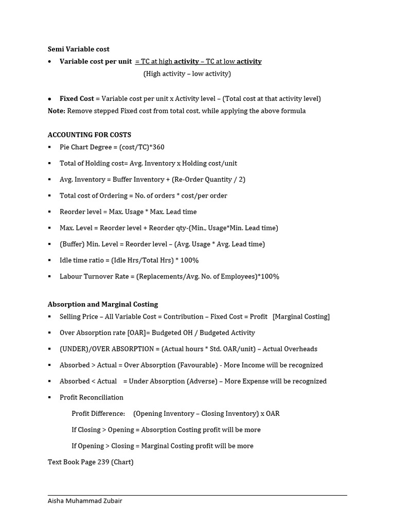 Formula | Download Free PDF | Market Liquidity | Inventory