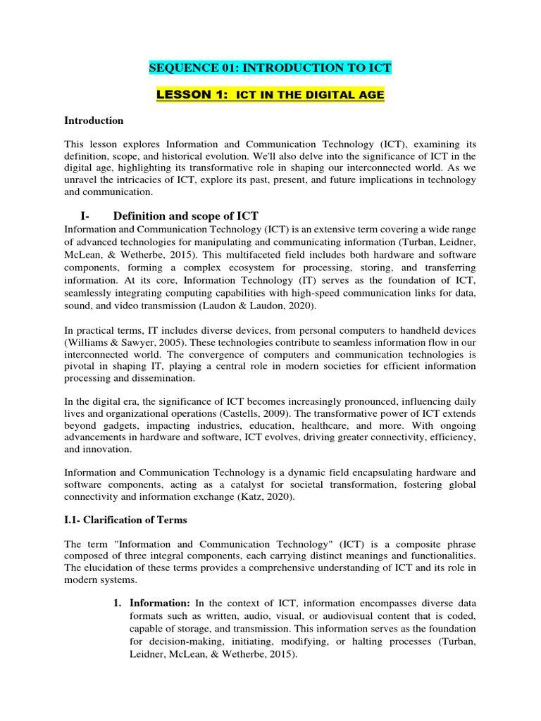 ict 1 | Download Free PDF | Educational Technology | Computer Network