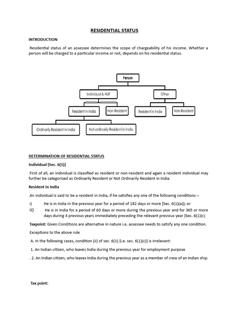 Residential Status | PDF | Income | Economies