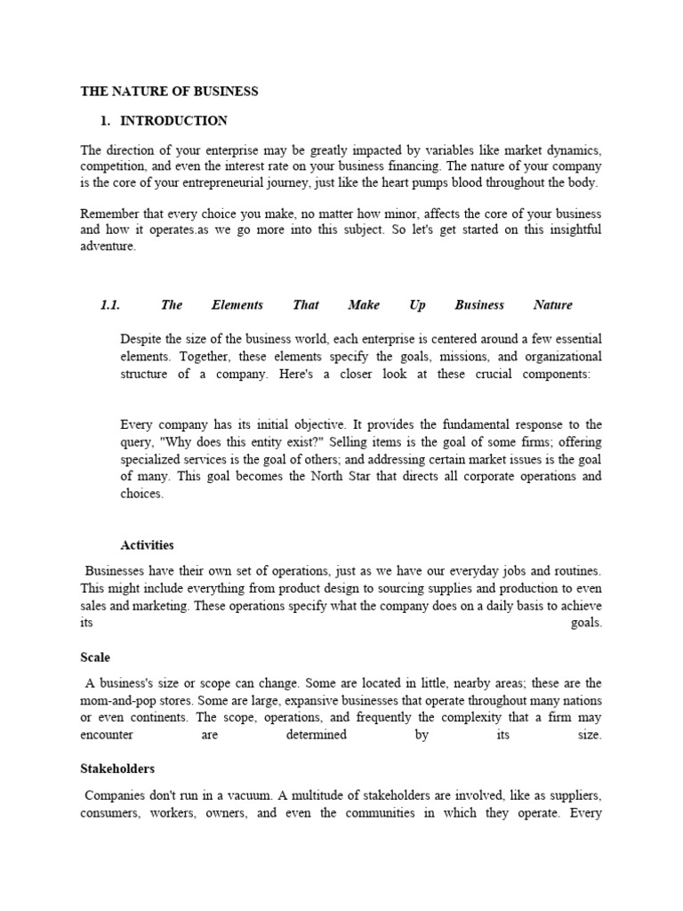 Business Studies Handout | PDF | Goal | Competitive Advantage