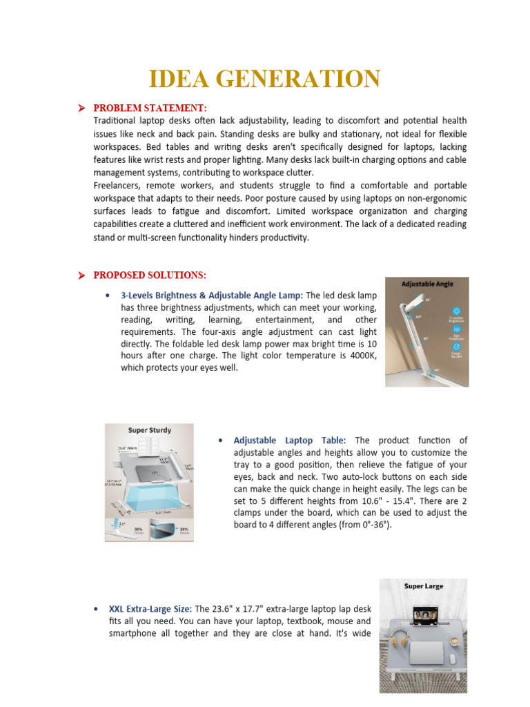 Idea Generation Stage of Startup | PDF | Laptop | Desk