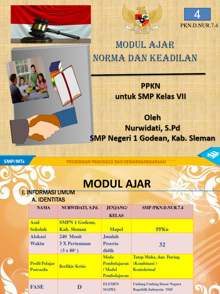 Modul Ajar PPKN - MODUL AJAR NORMA DAN KEADILAN - Fase D | PDF | Sains & Matematika