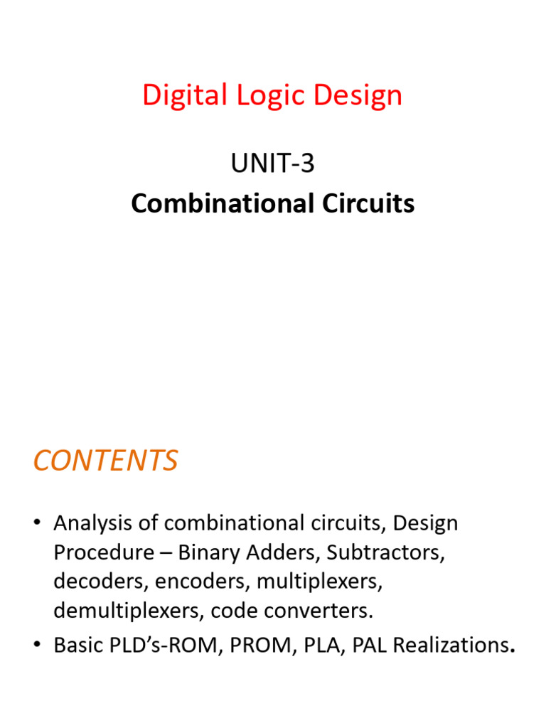 DLD Unit-3 | PDF | Logic Gate | Electronic Circuits