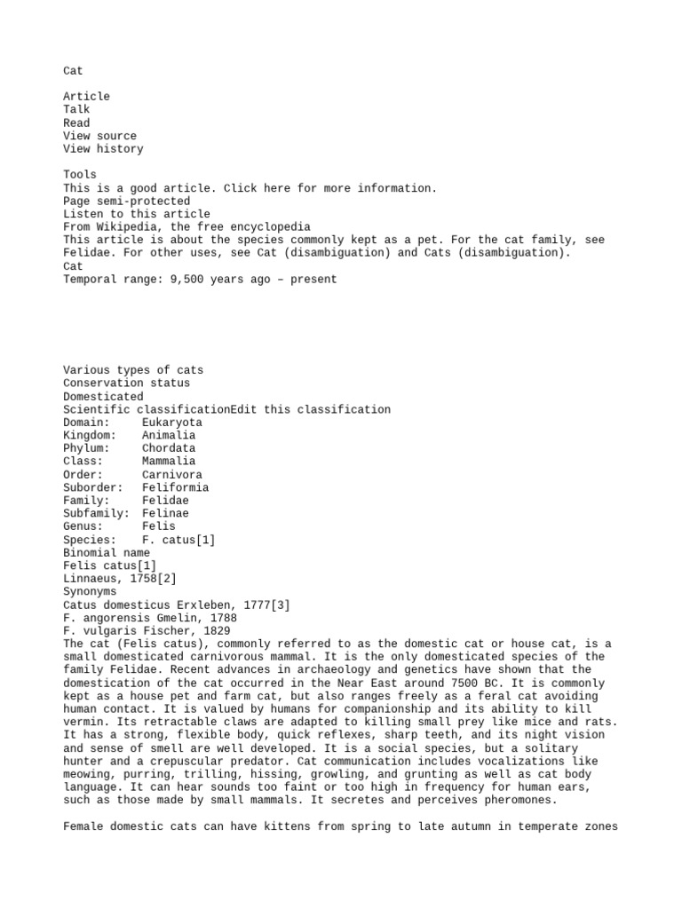 Cat | PDF | Cats | Vertebra