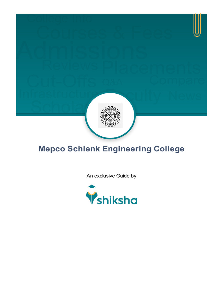 Mepco_Schlenk_Engineering_College | PDF | Educational Stages | Engineering