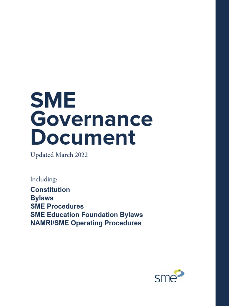 Sme Governance Document | PDF | Board Of Directors | Presidents Of The ...