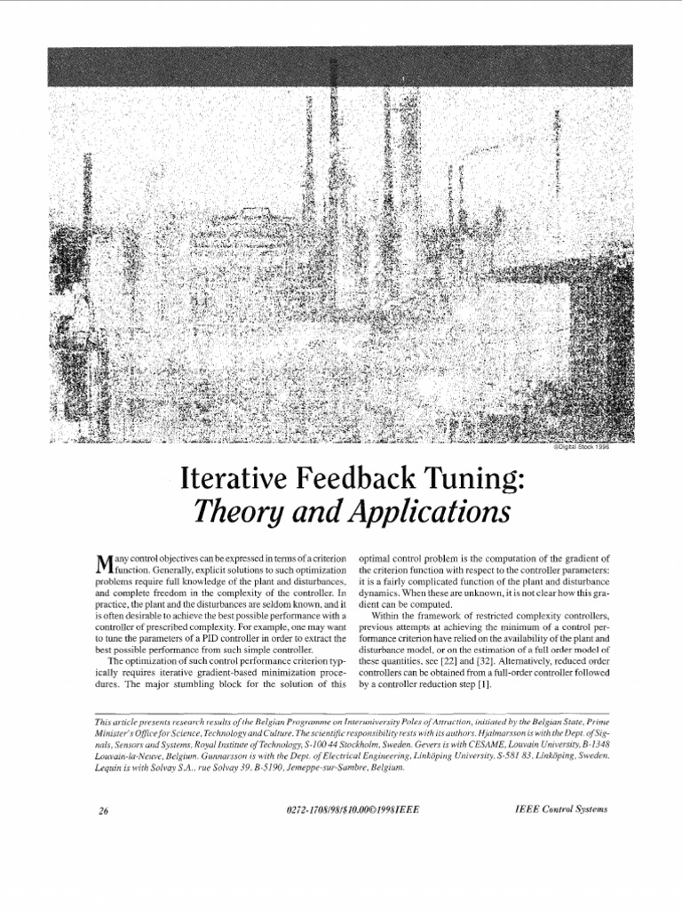 Iterative Feedback Tuning Theory And Applications Pdf Mathematical Optimization Control