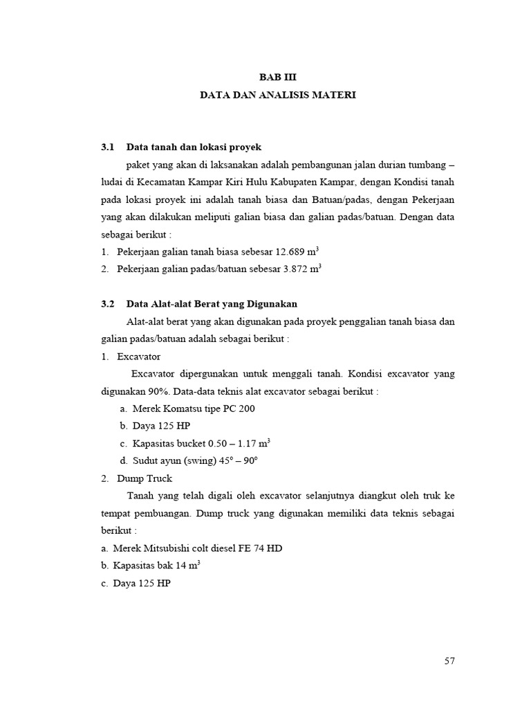 Contoh perhitungan alat berat | PDF