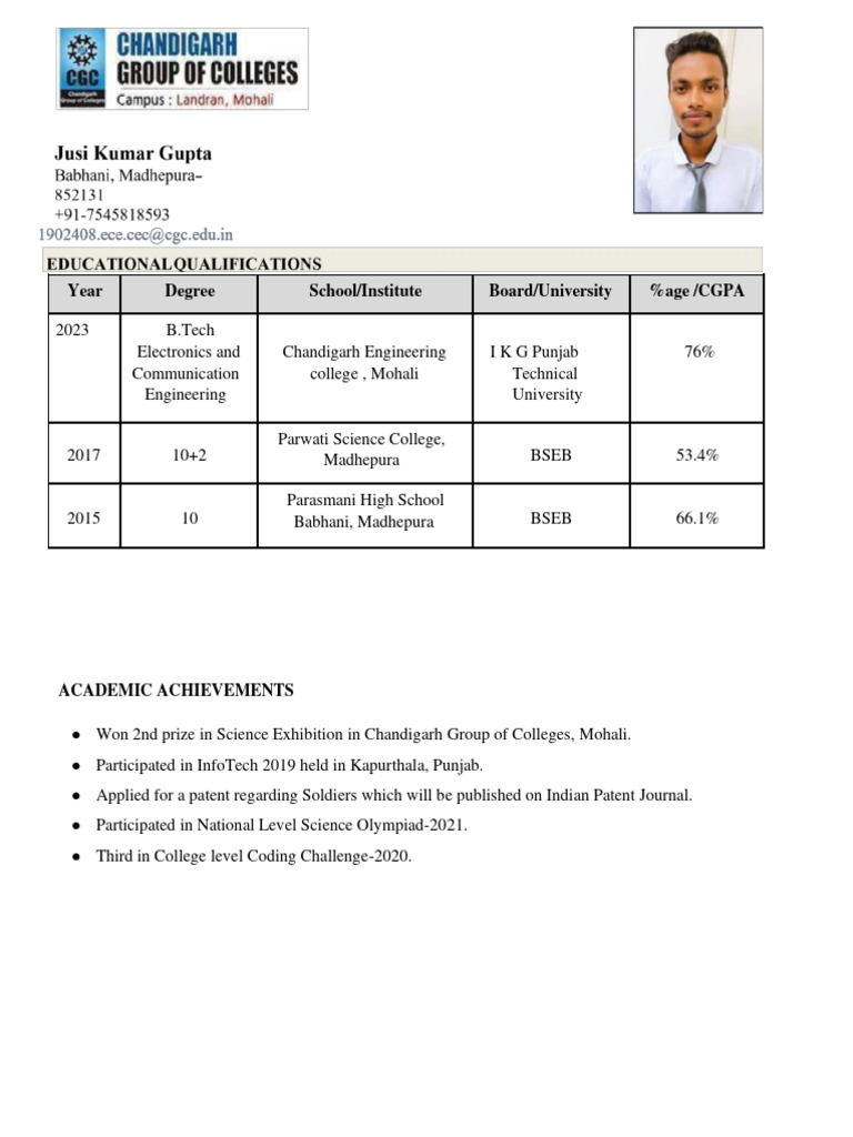 Jusi Gupta Resume New | PDF | Databases | My Sql