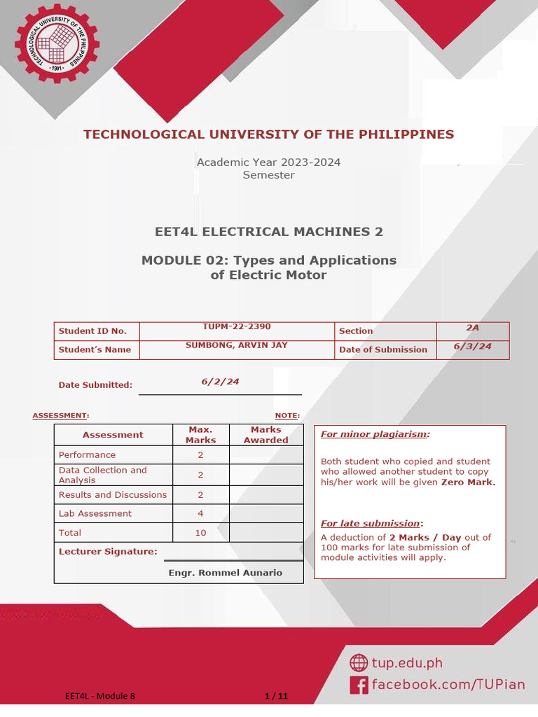 MODULE 02 - Types and Applications of Electric Motor | PDF | Electric ...
