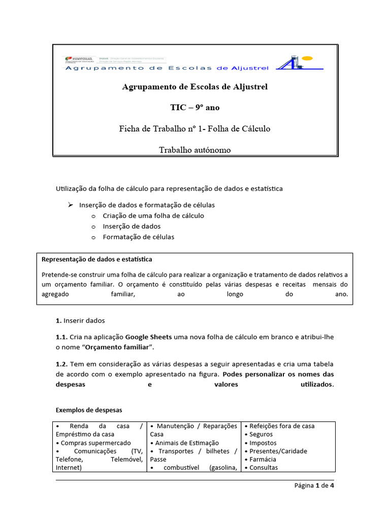 Ficha 1 | PDF