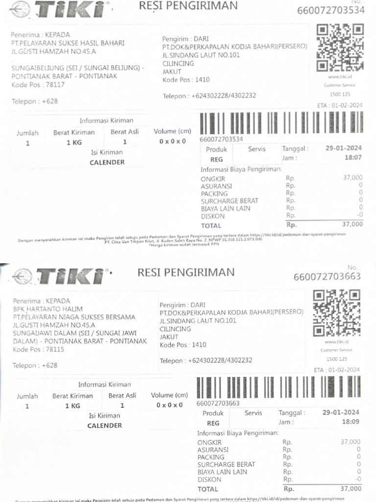 Resi Pengiriman | PDF