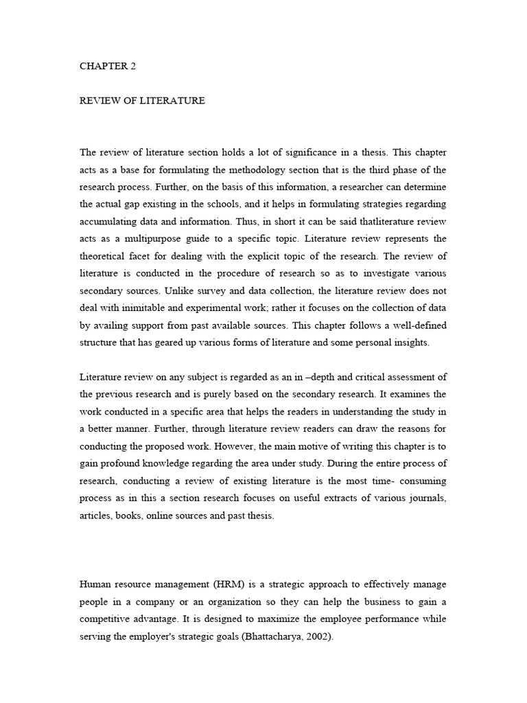 CHAPTER 2 Literature Review | PDF | Employee Retention | Human Resource ...