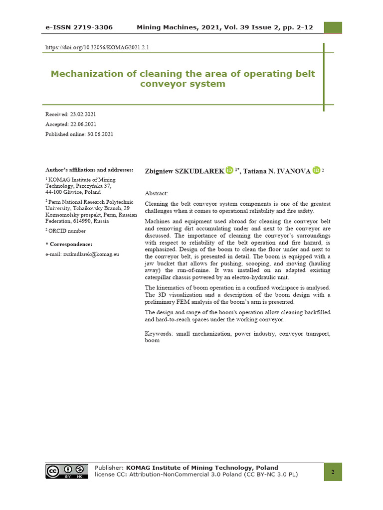 Mechanization of Cleaning The Area | PDF | Belt (Mechanical) | Stress ...