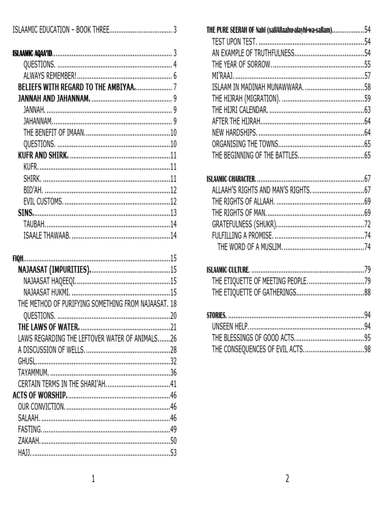 Islaamic Education - Book Three | PDF | Prophets And Messengers In ...