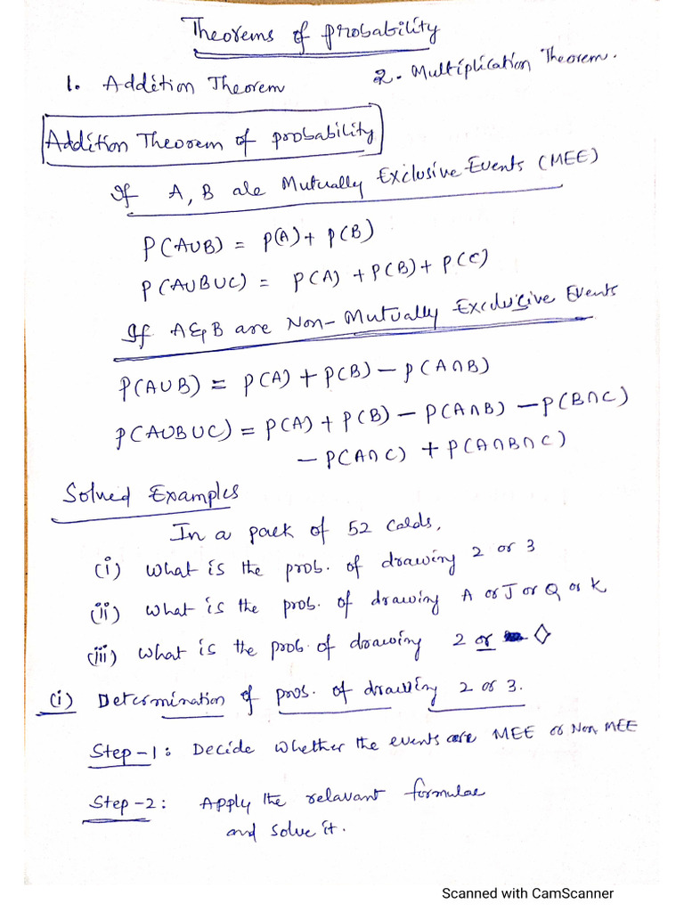 Addition Theorem of Probability | PDF