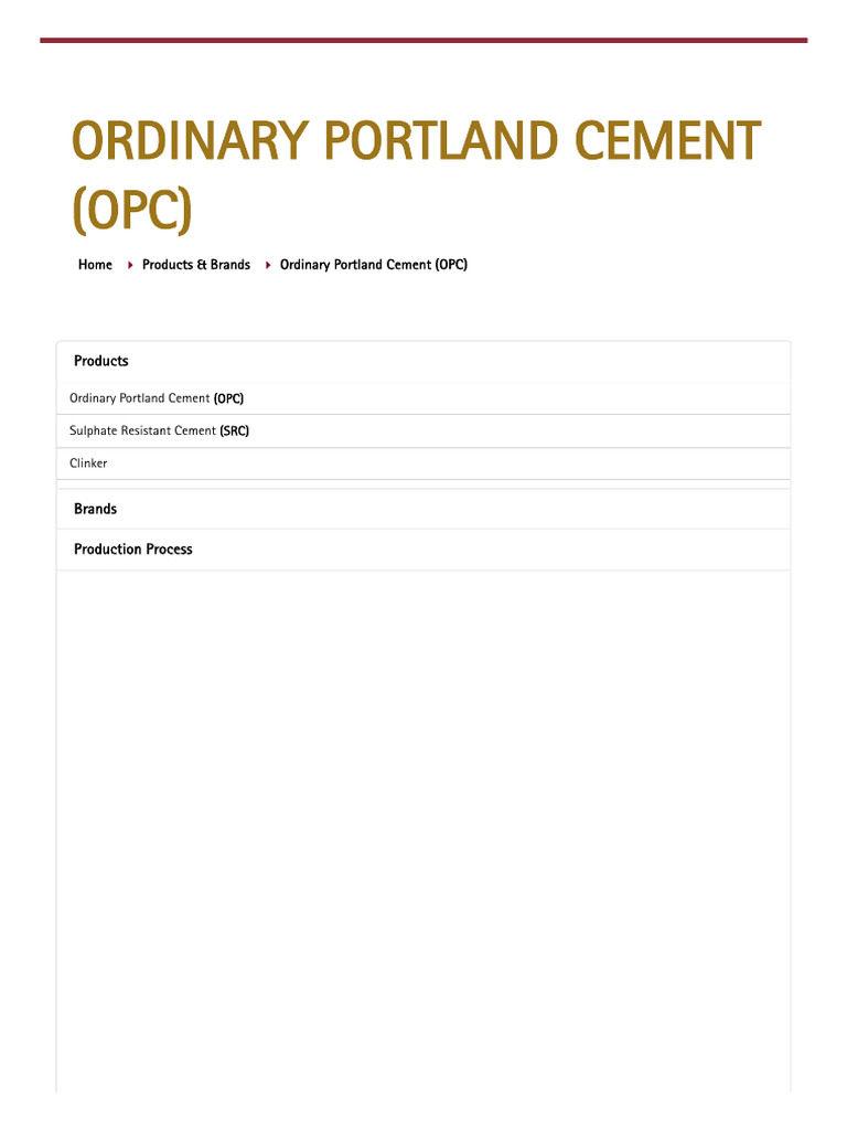 Ordinary Portland Cement (OPC) - Lucky Cement | PDF | Cement | Concrete