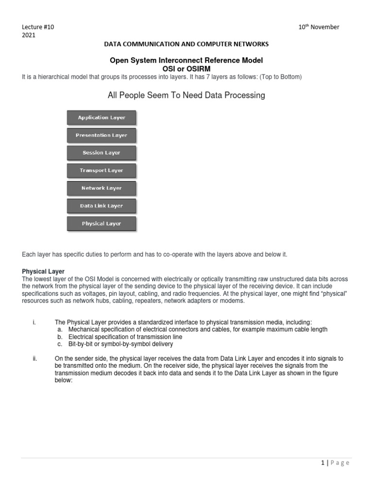 #10 - DCCN - Lecture 2021-11-10 | PDF | Osi Model | Network Topology
