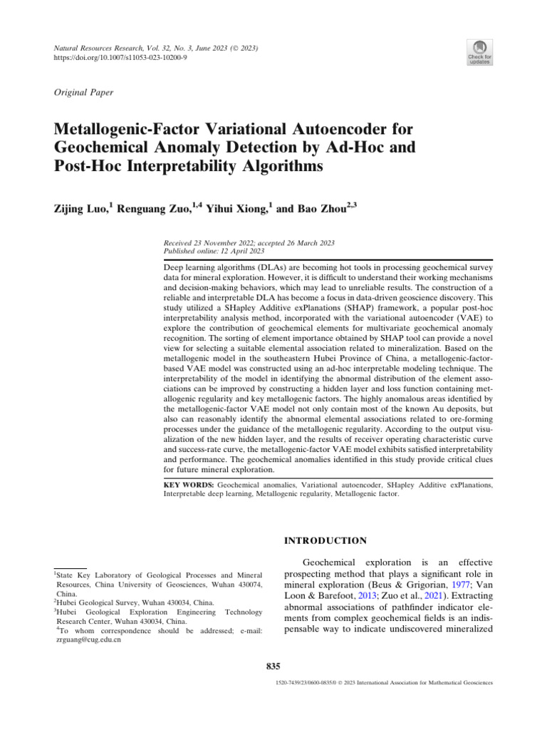 Metallogenic-Factor Variational Autoencoder for geochemical anomaly ...