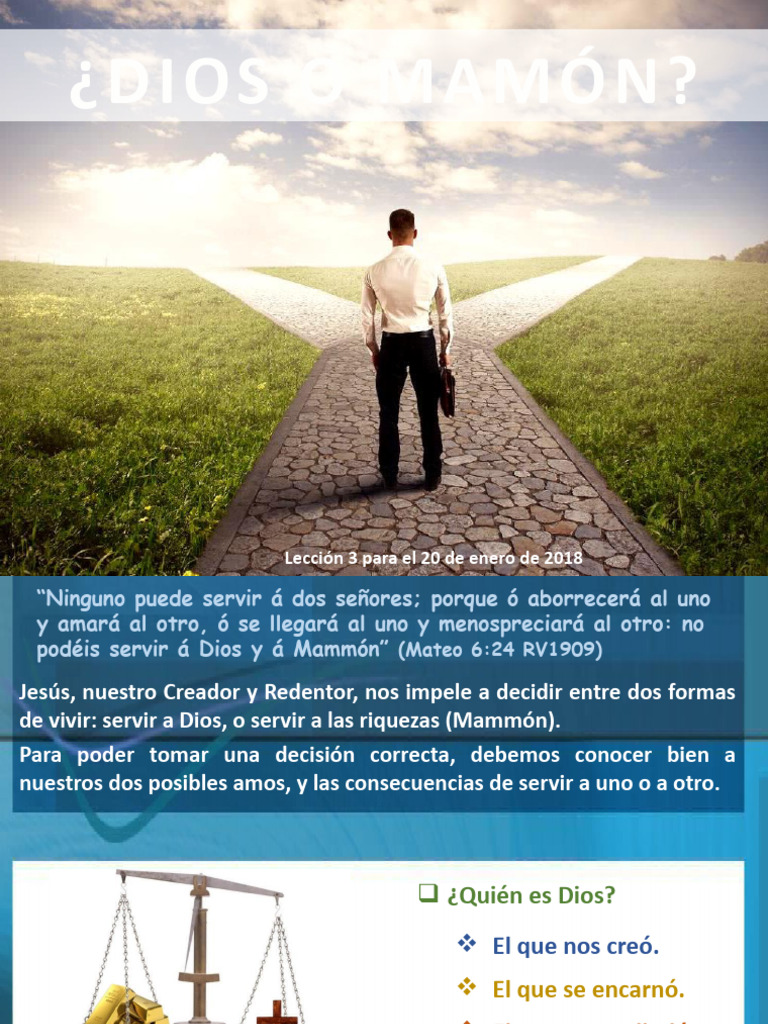 ¿Dios o Mamón | PDF | Pecado | Gracia divina