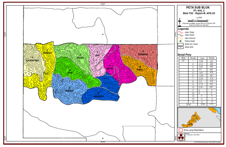 Peta Sub Blok T52 dan Data Luas | PDF | Cartography | Geographic Data ...