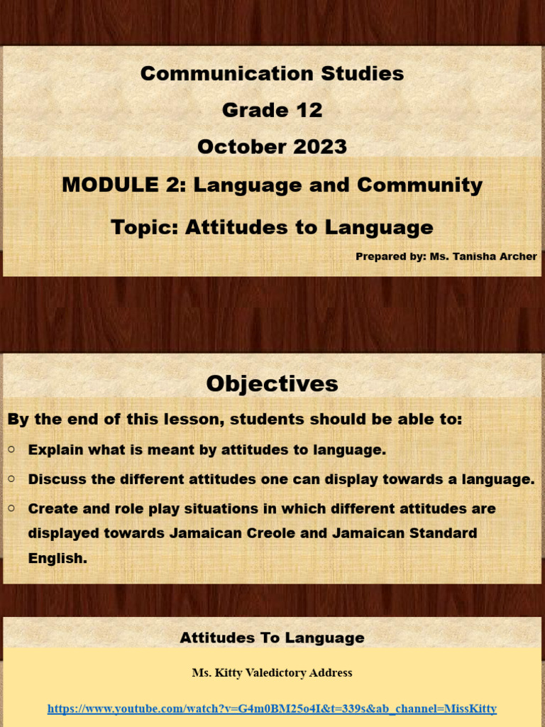 Attitudes To Language - Communication Studies | PDF | English Language ...