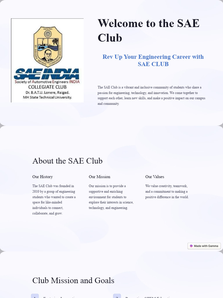 Welcome To The SAE Club | PDF | Mentorship | Leadership