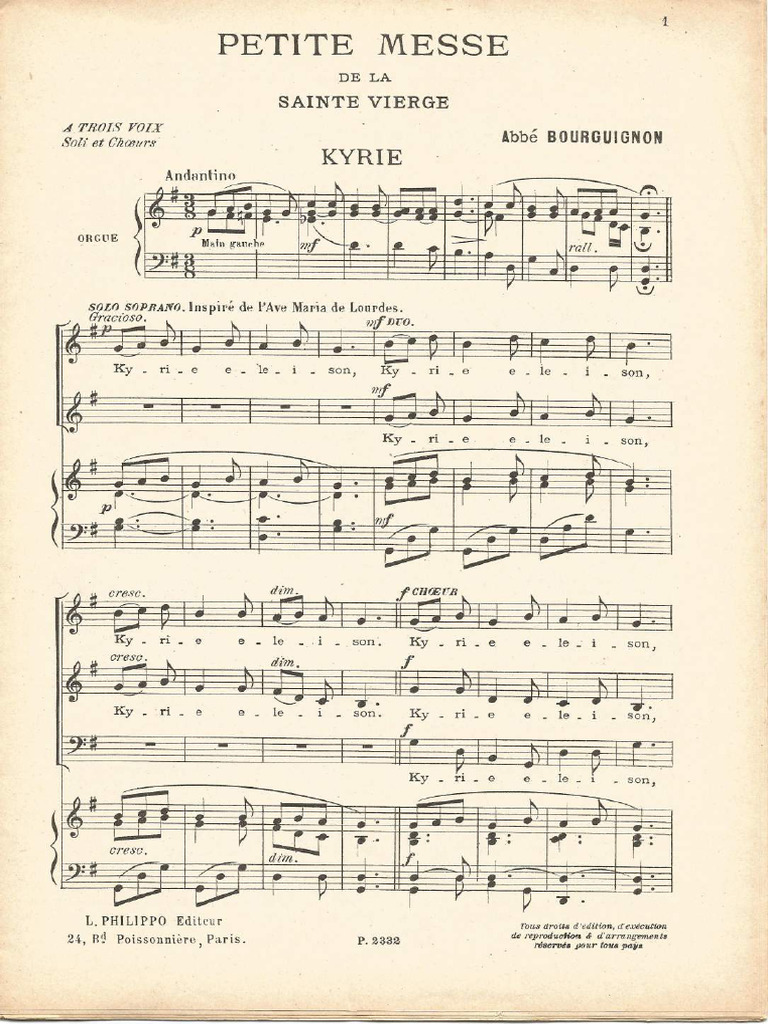 Petite Messe de La Sainte Vierge | PDF