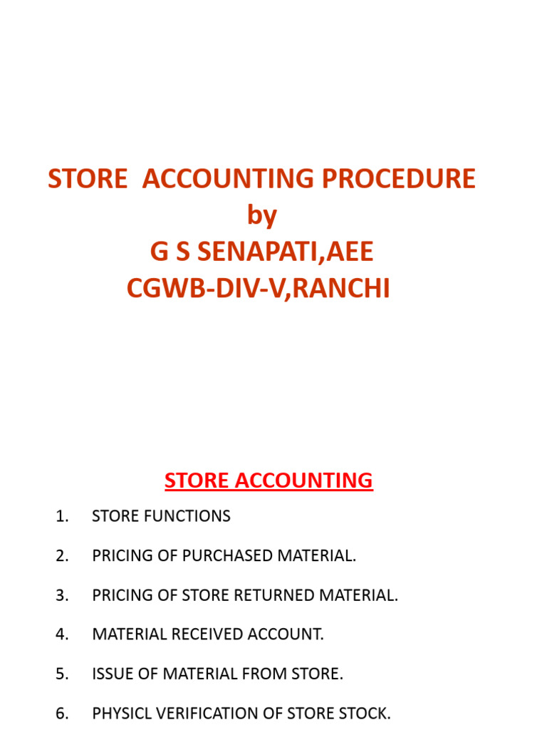 Store Accounting & Register Maintained Stores Edited | PDF | Invoice ...
