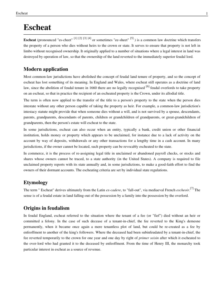Escheat | PDF | Urban | Jurisprudence