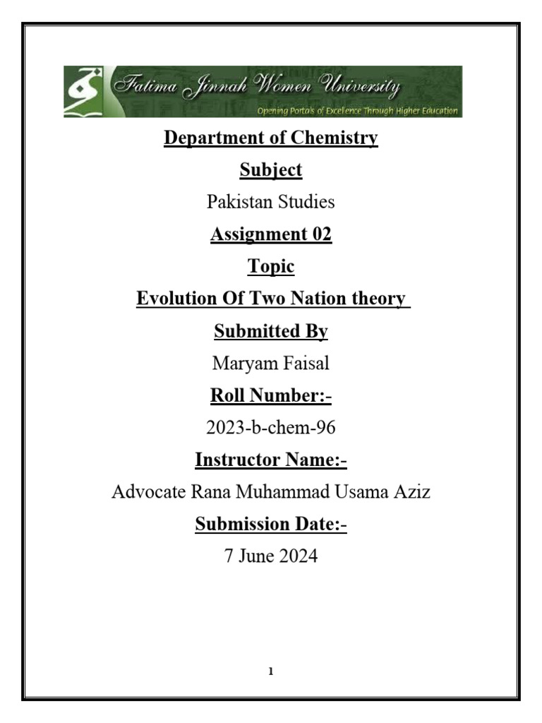 Evolution of Two Nation Theory... | PDF | Two Nation Theory | Muhammad ...