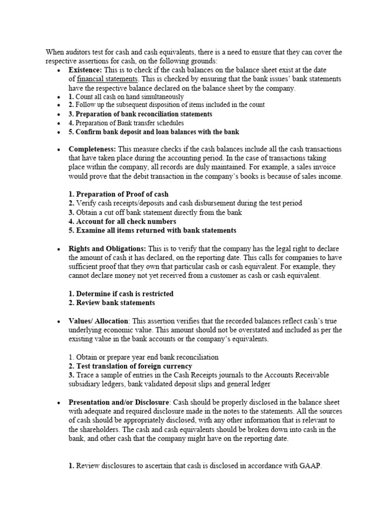 Audit Procedures for Cash Verification | PDF | Banks | Cash