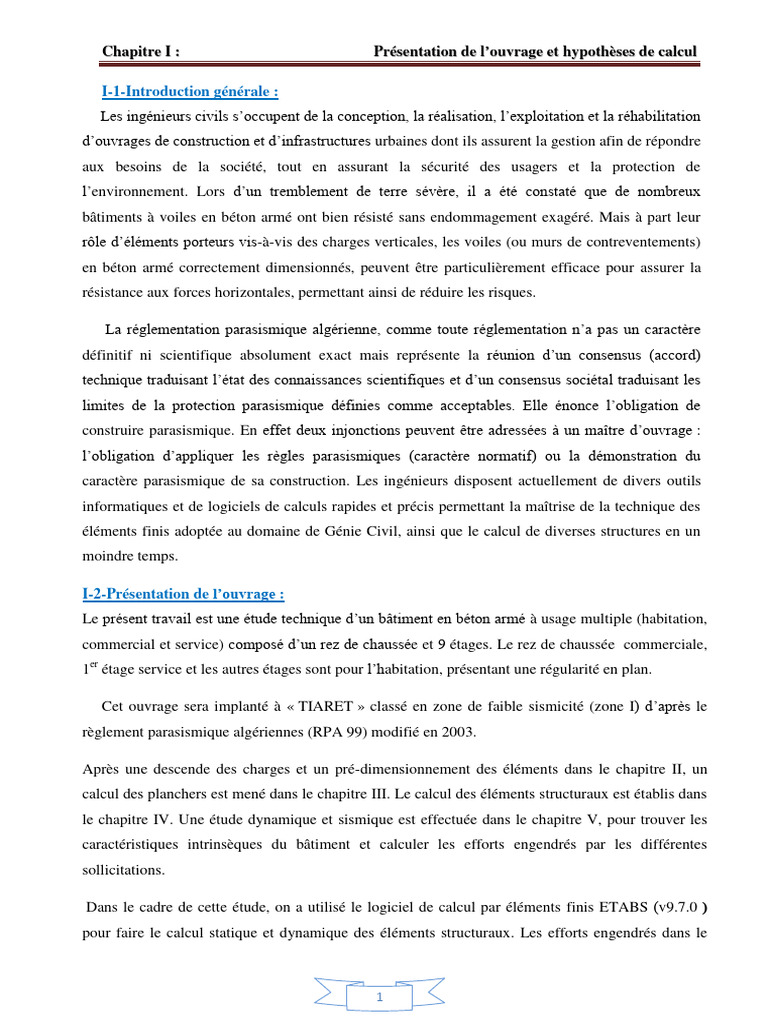 Étude technique d'un bâtiment parasismique | PDF | Béton | Béton armé
