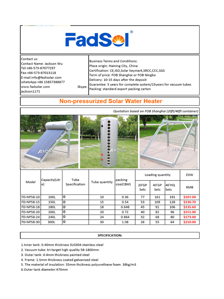 FADI Solar - Non-pressure Quotation 2024(2024!03!28 01-50-15) | PDF ...