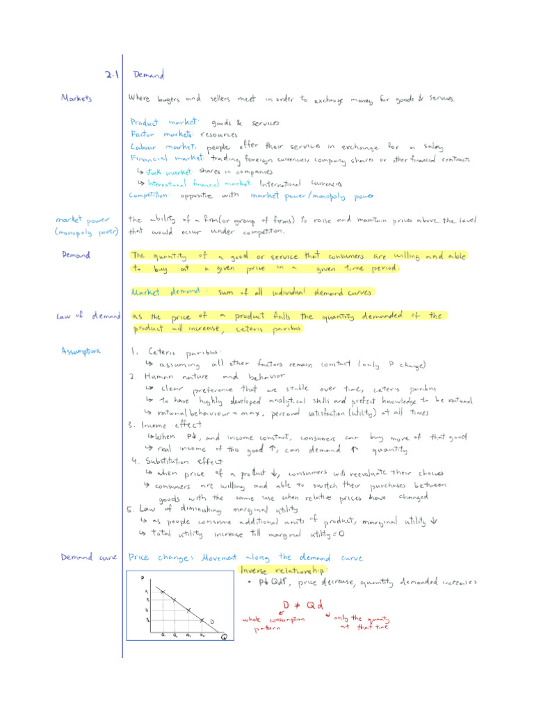 IB Econ Summary Topic 2 - Microeconomics | PDF | Economic Surplus ...