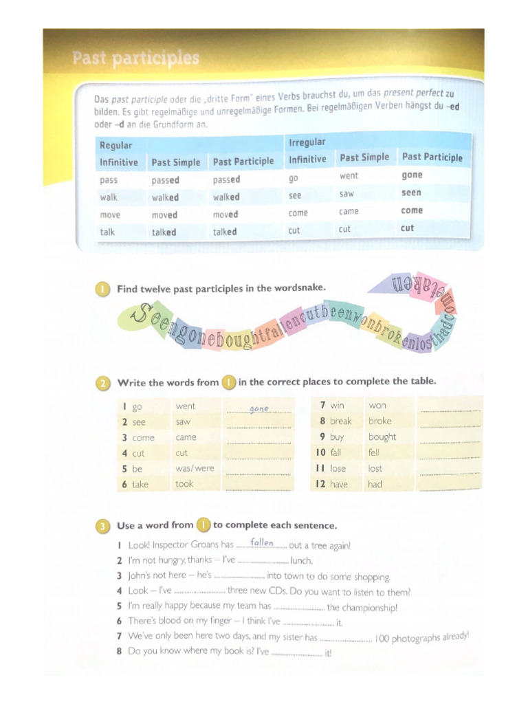 Past Participles | PDF