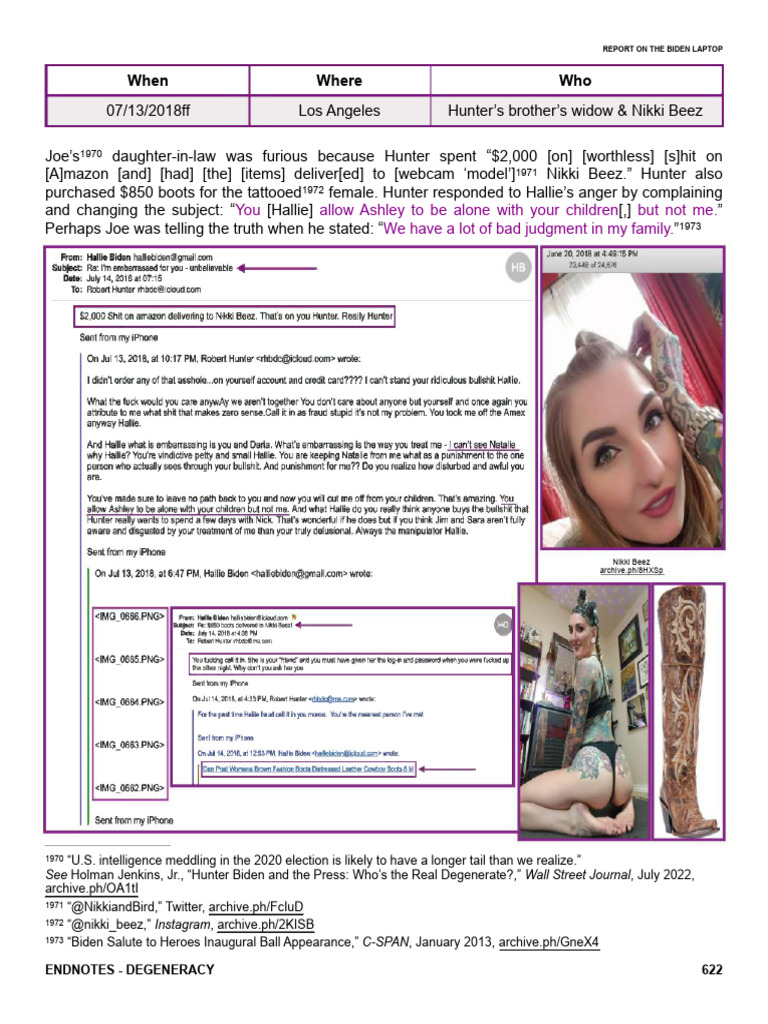 Biden Laptop Report: Hunter & Caroline | PDF