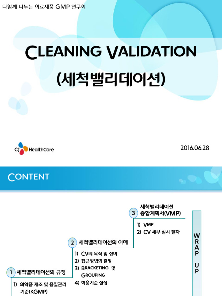 3.+세척+밸리데이션+운영+사례 씨제이헬스케어 (주) 이용훈 | PDF