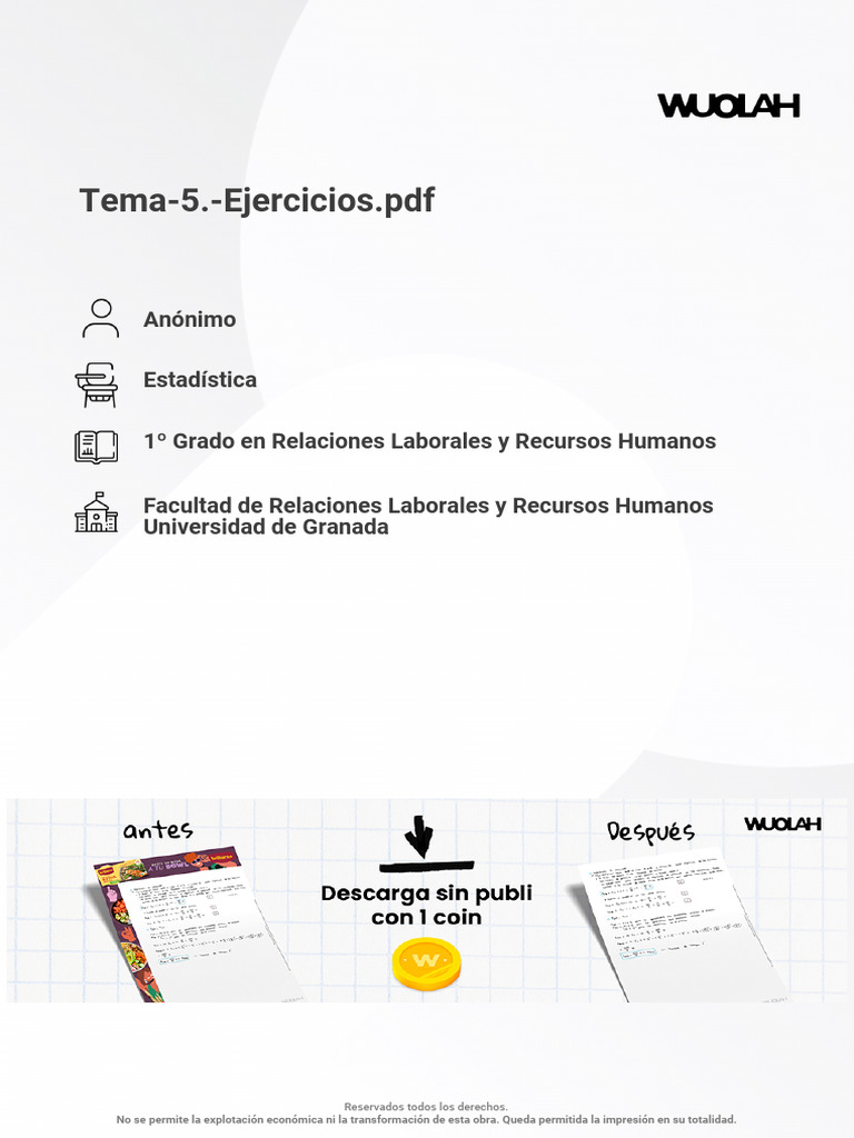 Ejercicios de Estadística para RRHH | PDF