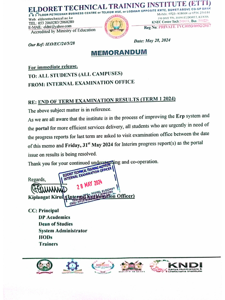 exam memo | PDF
