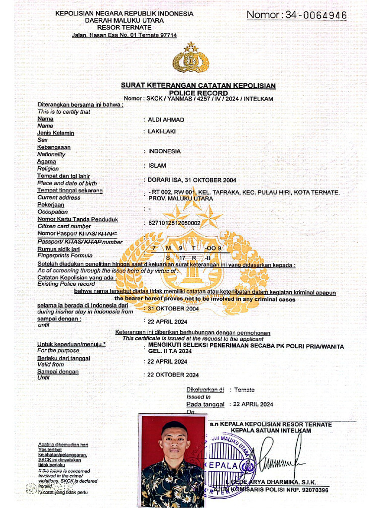 Skck Aldi Ahmad | PDF