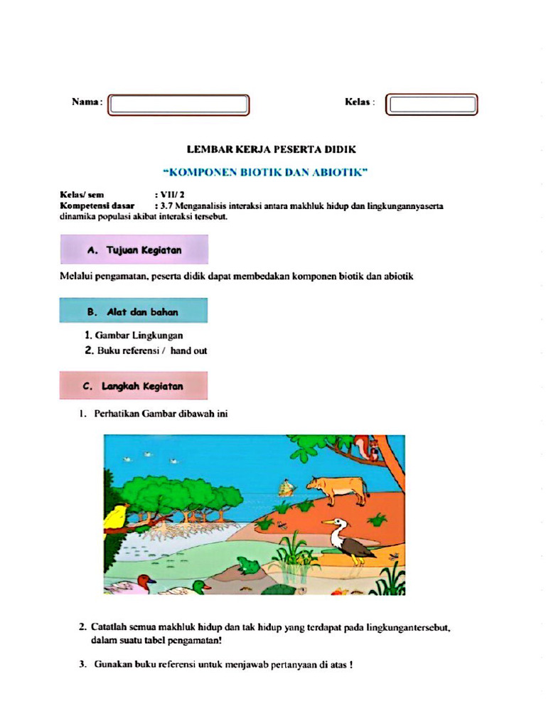 LKPD Ipa Kelas Vii Bab 6 | PDF