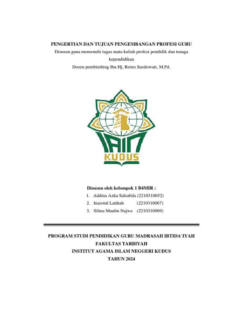 Tujuan Pengembangan Profesi Guru | PDF | Pengembangan Diri | Sains ...