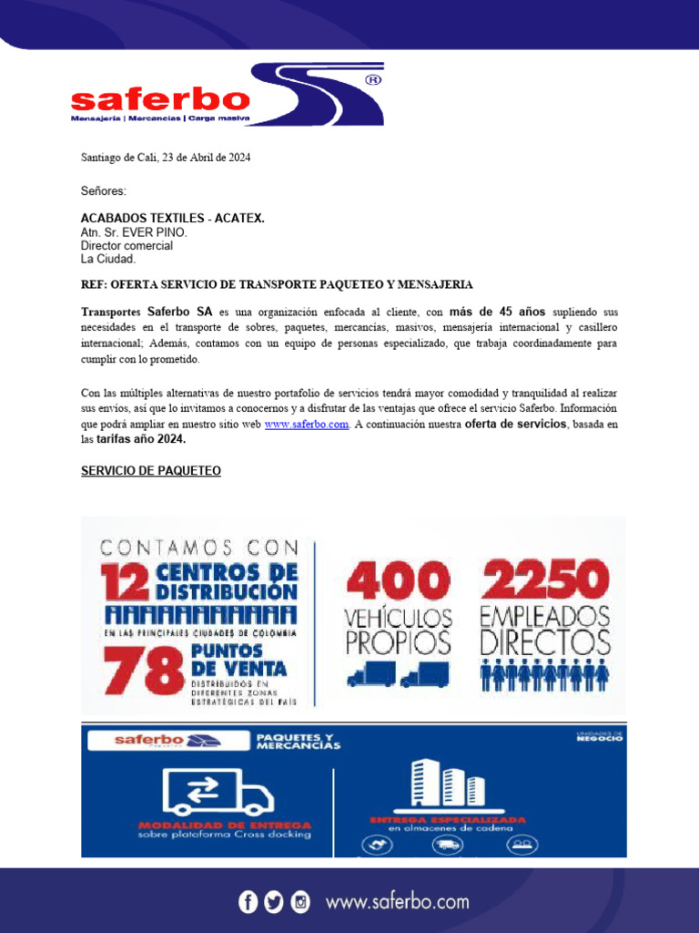 Propuesta Saferbo Acatex | PDF