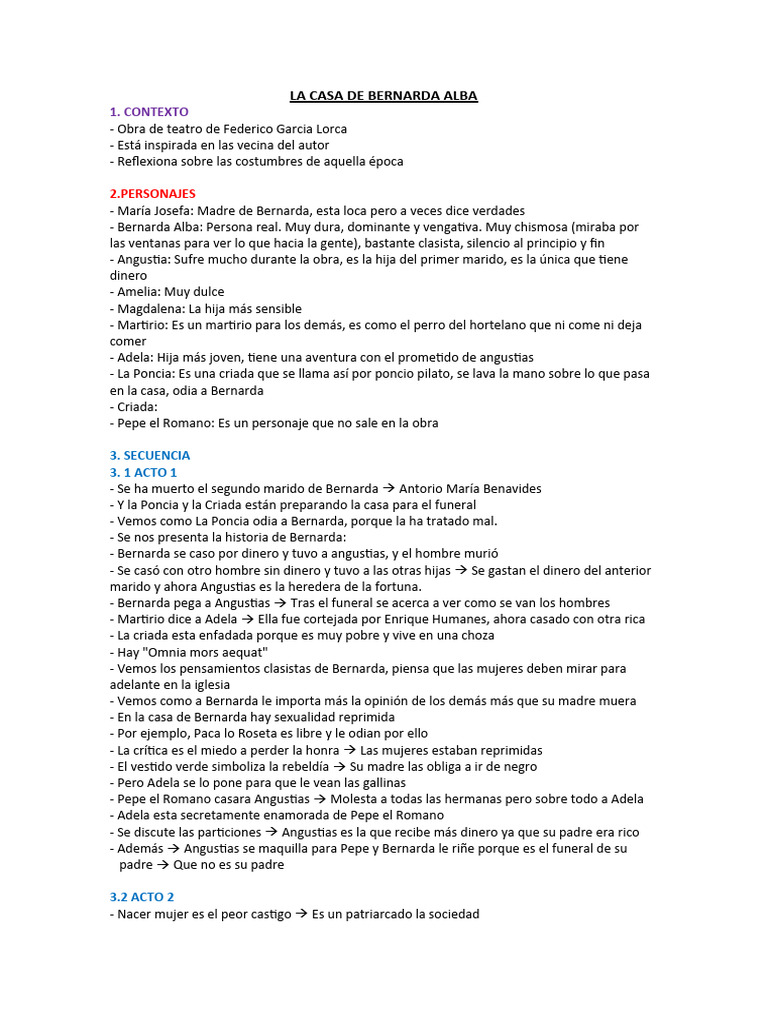 La Casa de Bernarda Alba | PDF