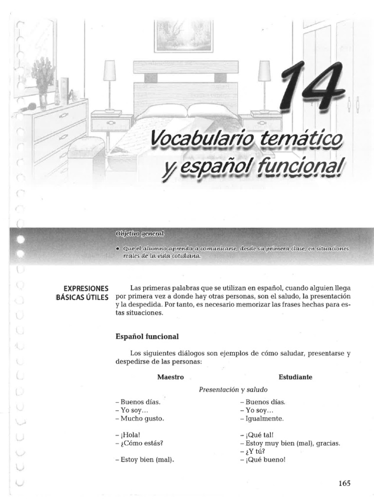 Vocabulario temático y español funcional I | PDF