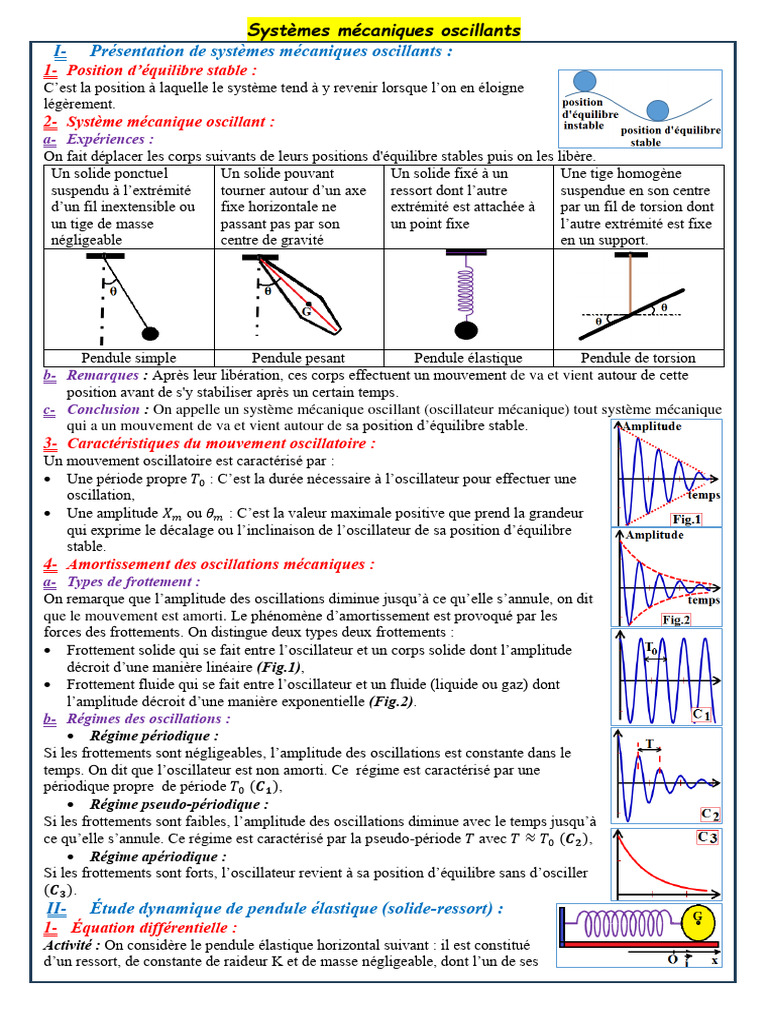 La Mécanique Et Les Pendules | PDF | Pendule (physique) | Phénomène physique