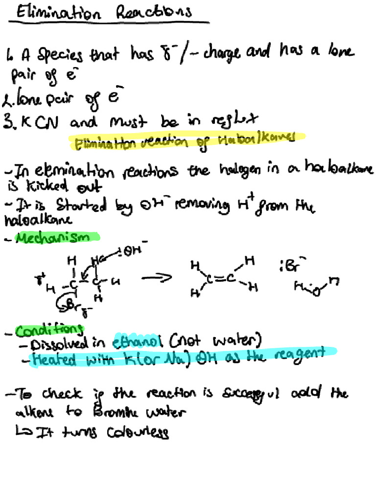 Elimination Reactions | PDF