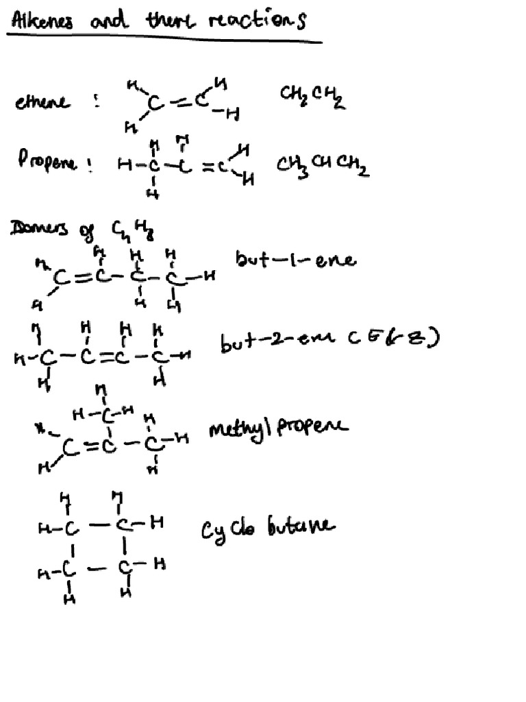 Alkenes & their reactions | PDF
