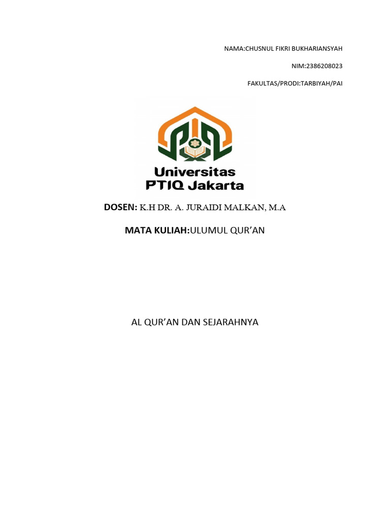 Uas Ulumul Quran | PDF | Agama & Spiritualitas